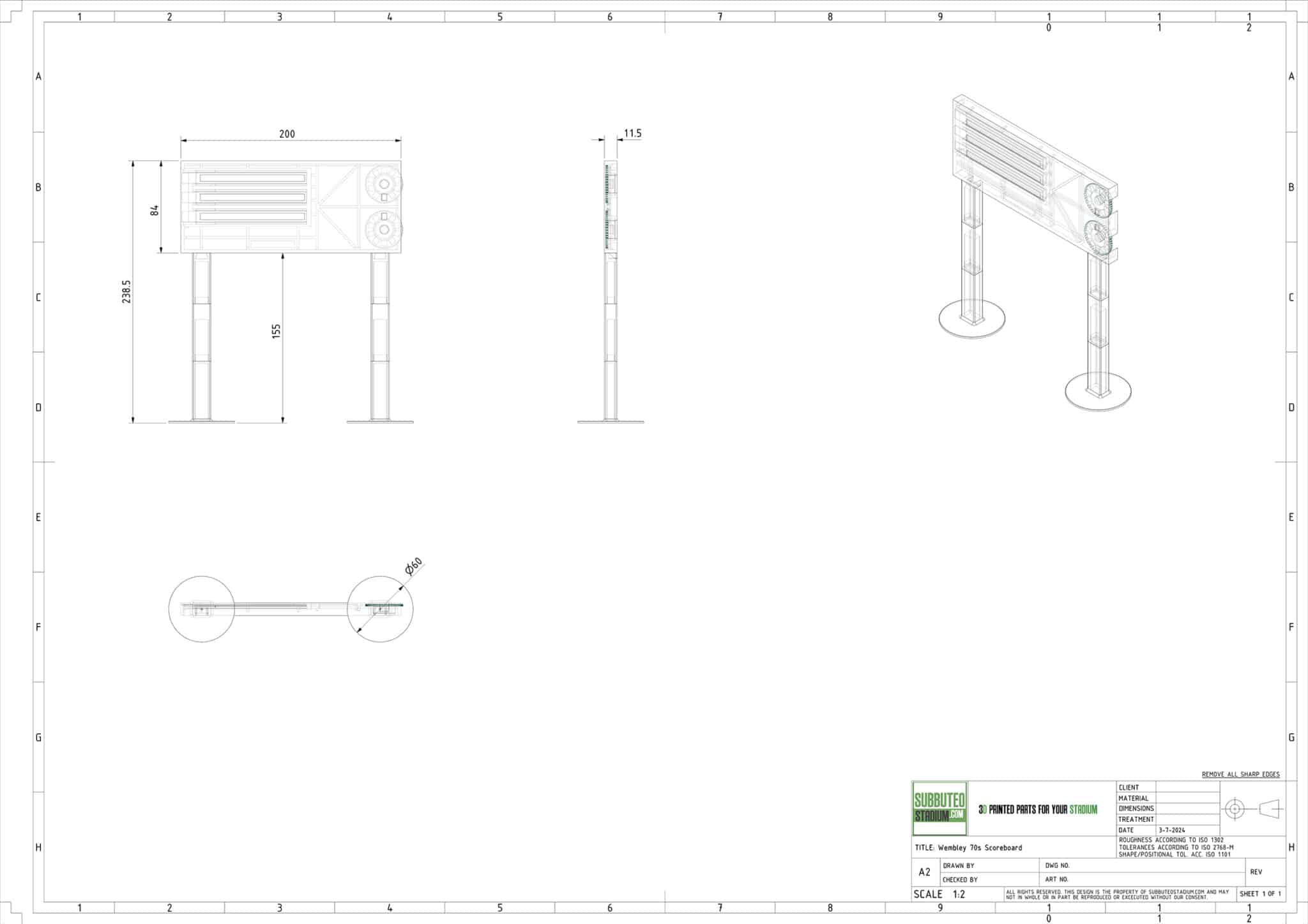 Wembley Stadium scoreboard – London – 1970s - Astrobase International